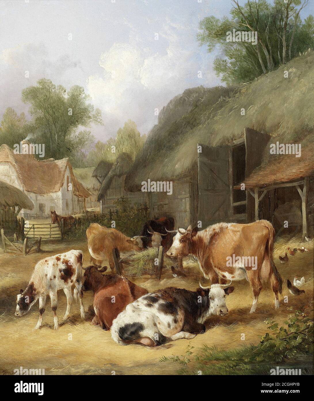 Shayer I William - the Farmyard - British School - 19th Century Stock ...