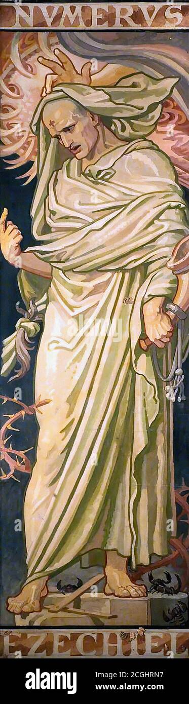 Shields Frederic James - Stained Glass Design Ezekiel - British School ...