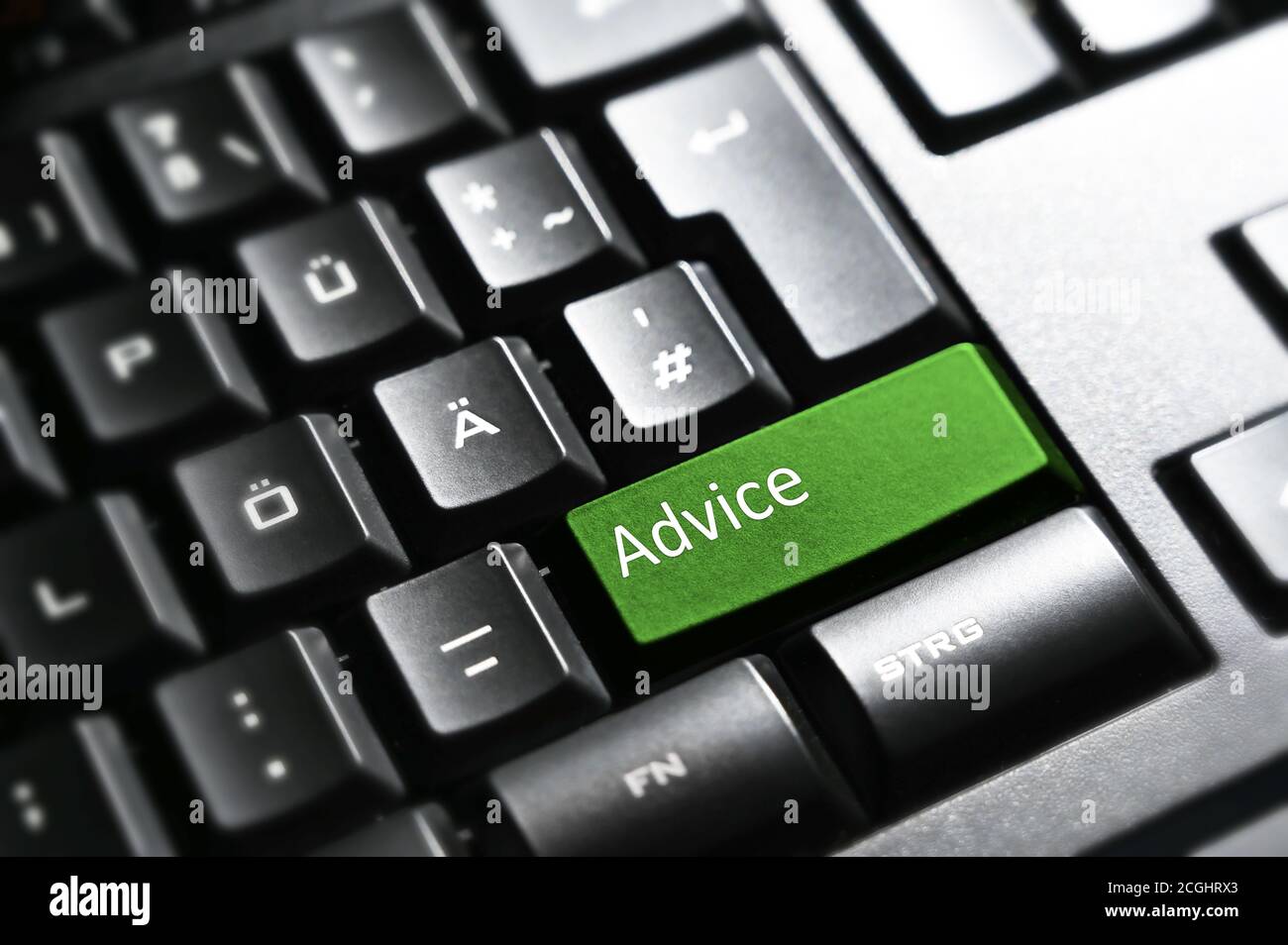 Advice , Keyboard button Stock Photo - Alamy