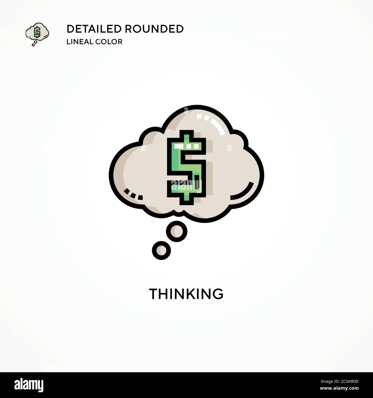 Thinking vector icon. Modern vector illustration concepts. Easy to edit ...