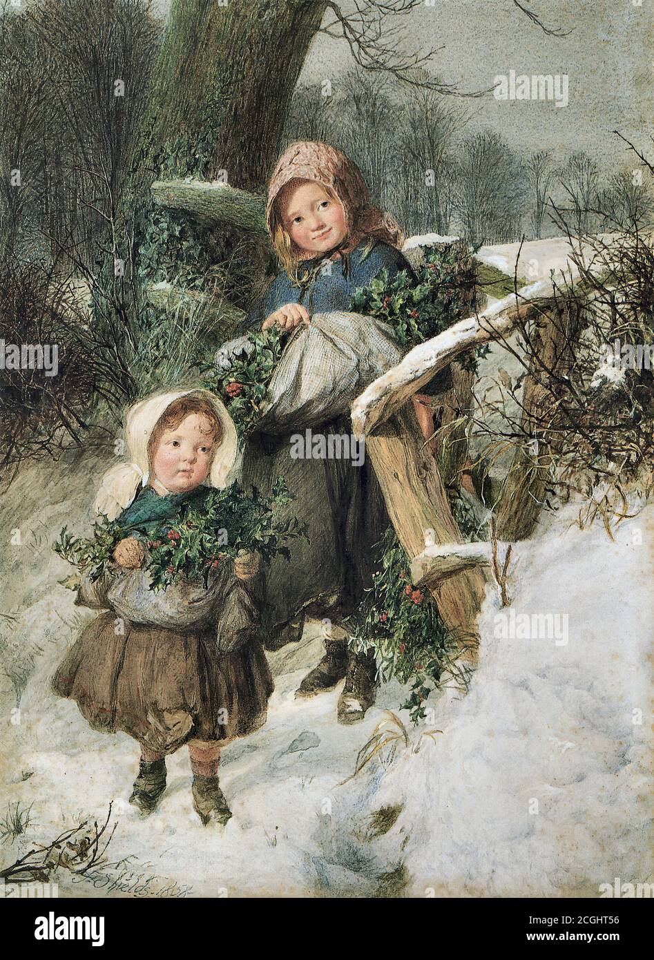 Shields Frederic James - the Holly Gatherers - British School - 19th ...