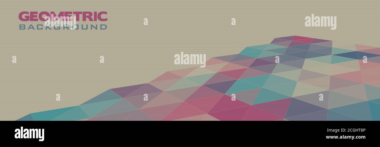 Abstract triangular perspective surface on cardboard background. CMYK ...