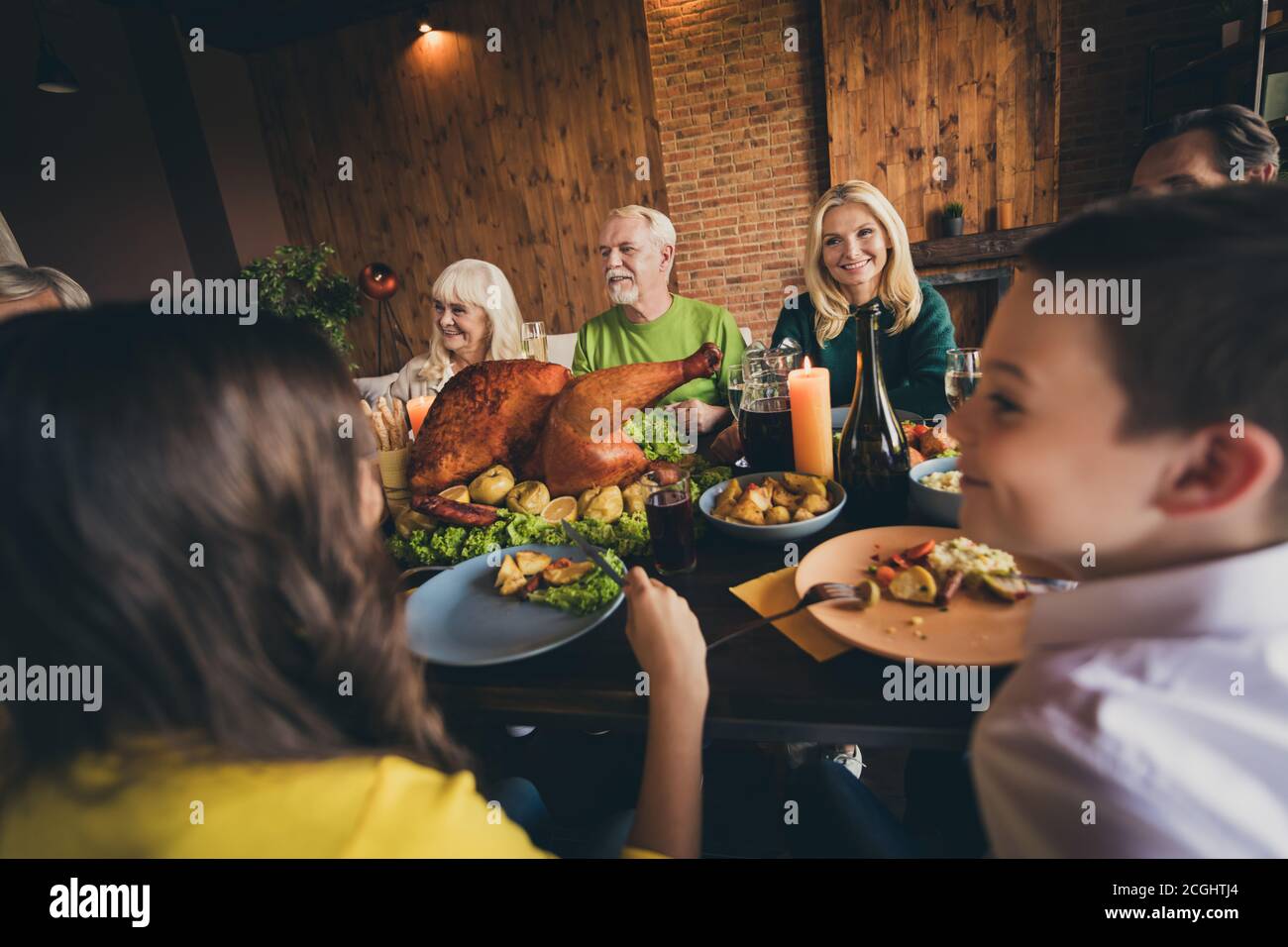 Portrait of nice attractive cheerful cheery positive glad big full ...