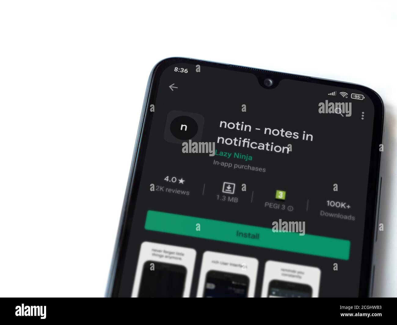 Lod, Israel - July 8, 2020: notin app play store page on the display of ...