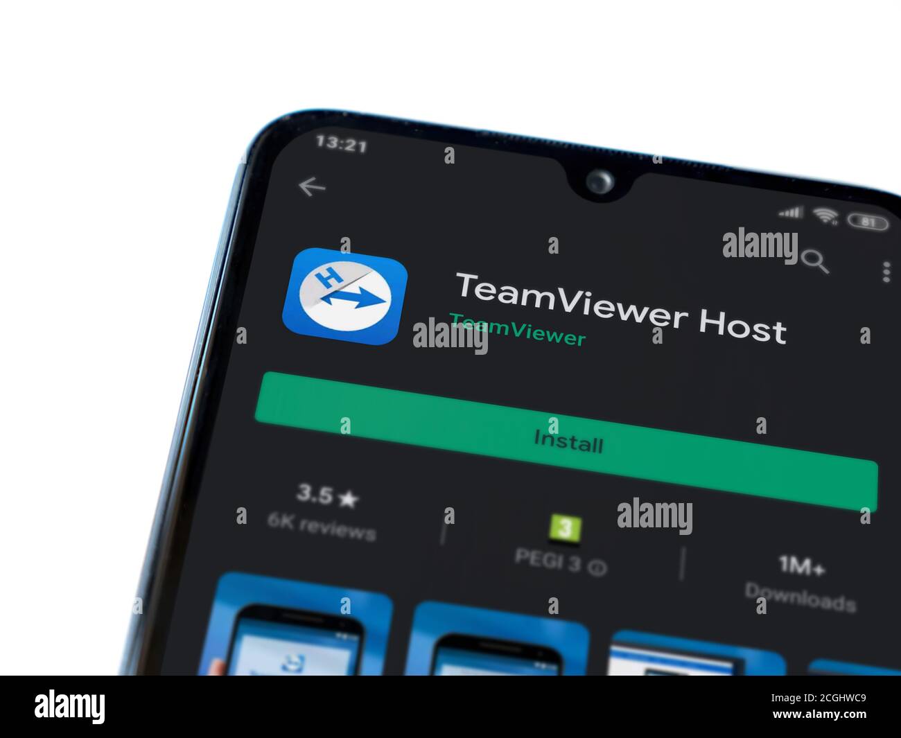 Lod, Israel - July 8, 2020: TeamViewer Host app play store page on the ...