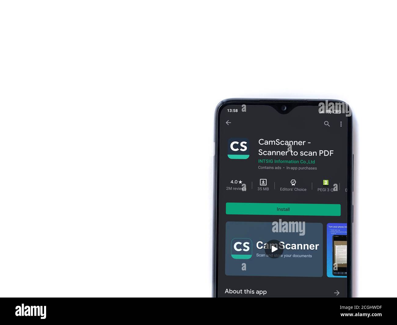 Lod, Israel - July 8, 2020: CamScanner app play store page on the ...