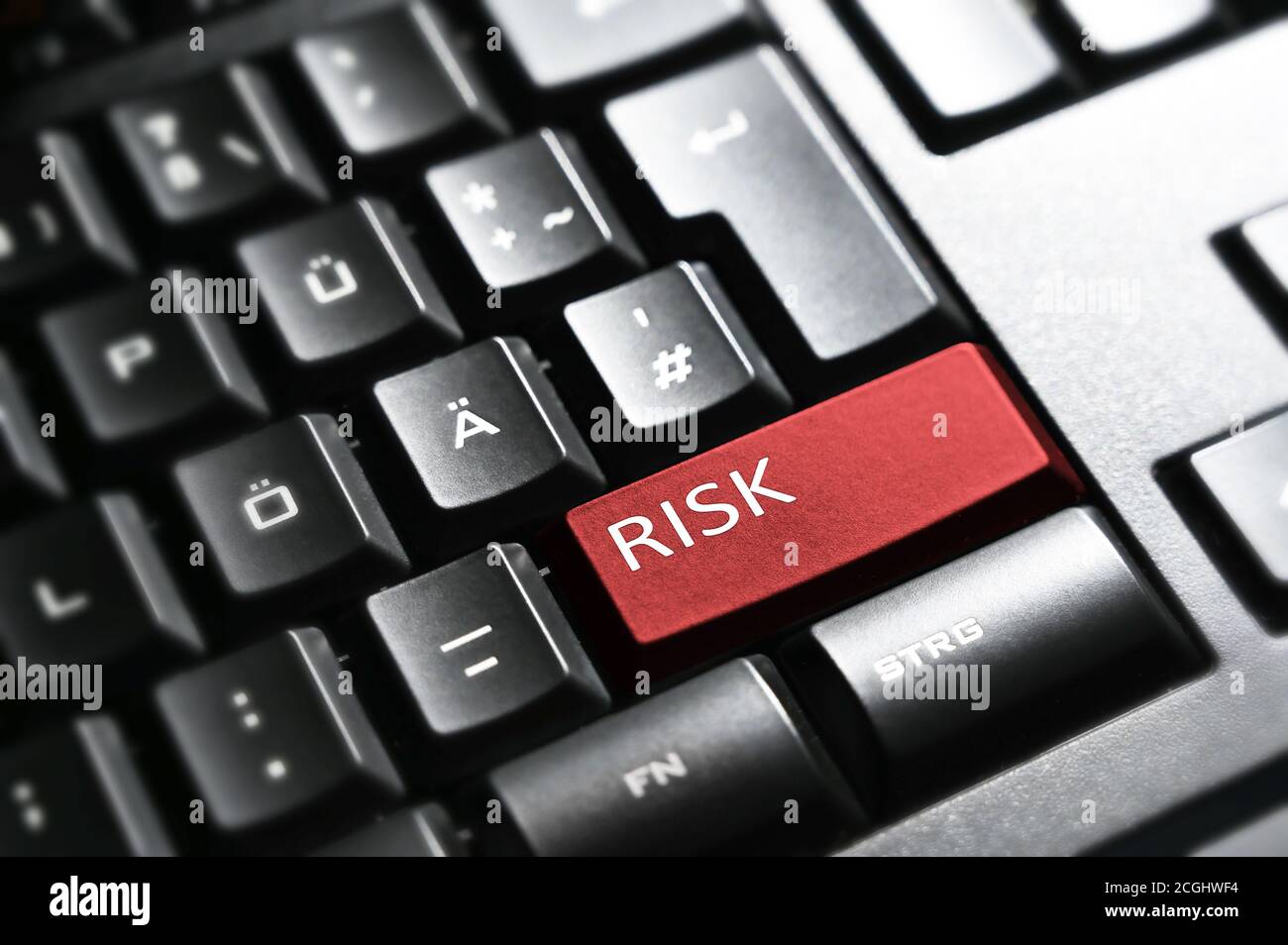 Risk , Keyboard button Stock Photo - Alamy
