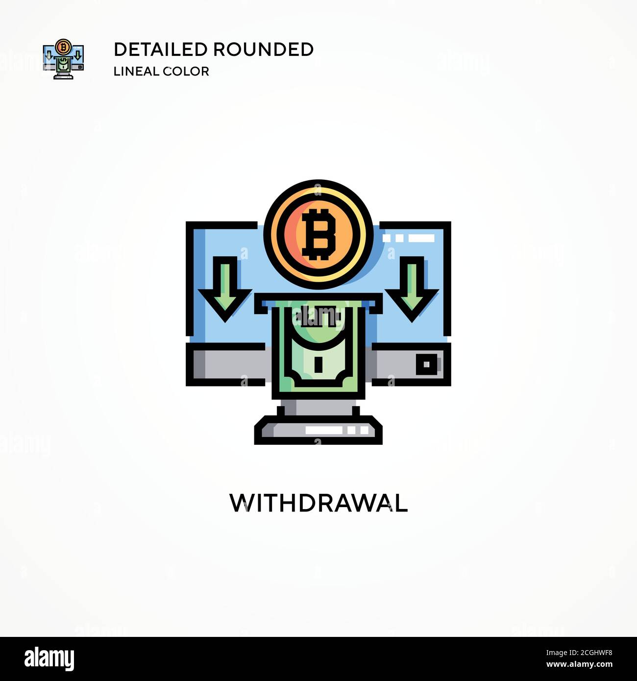 Withdrawal vector icon. Modern vector illustration concepts. Easy to ...
