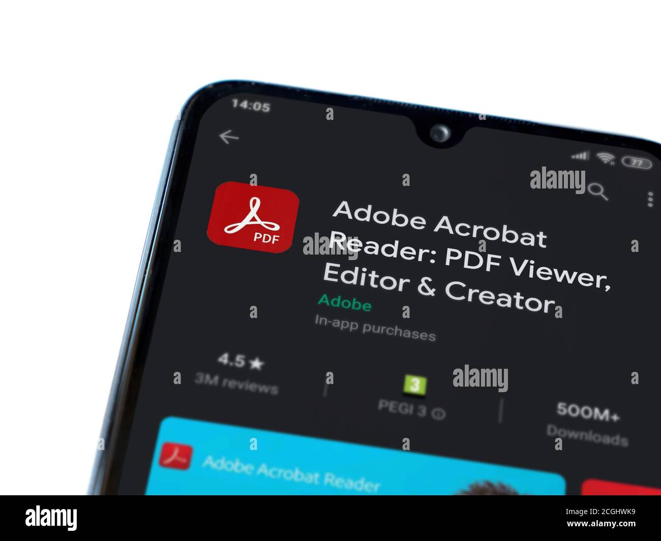 Lod, Israel - July 8, 2020: Adobe Acrobat Reader app play store page on ...