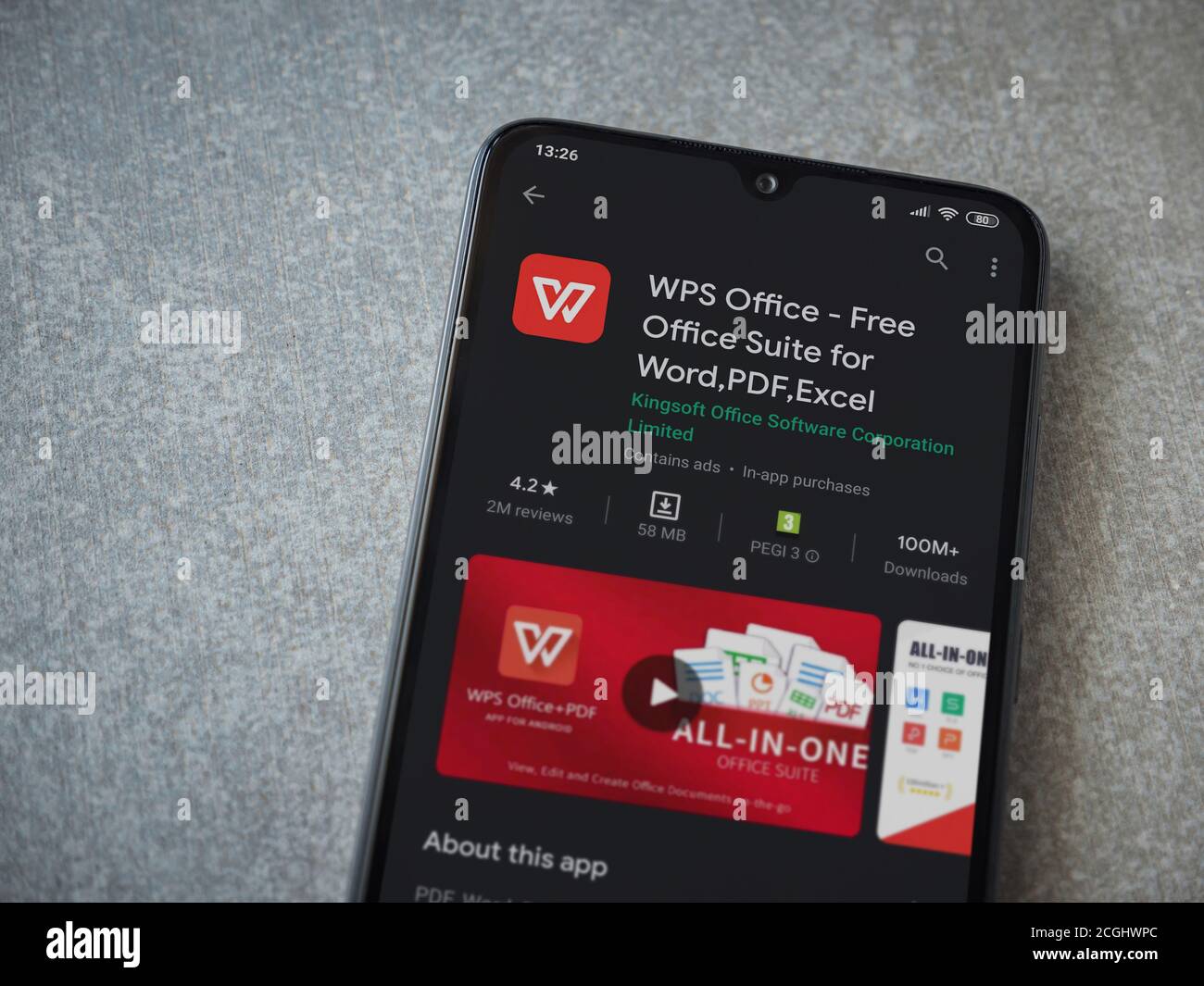 Lod, Israel - July 8, 2020: WPS Office app play store page on the ...