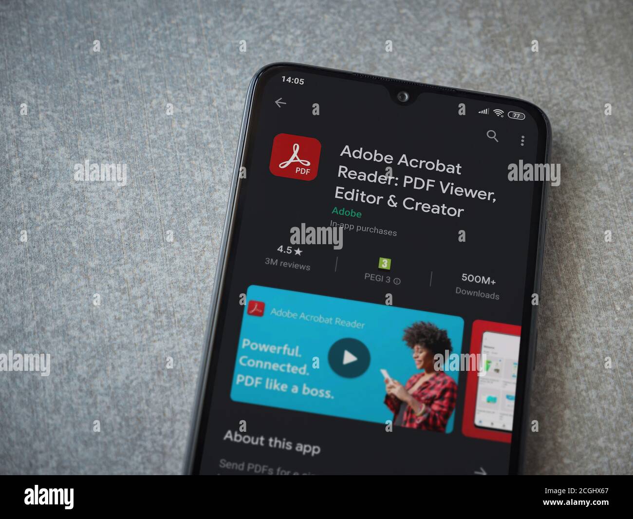 Lod, Israel - July 8, 2020: Adobe Acrobat Reader app play store page on ...