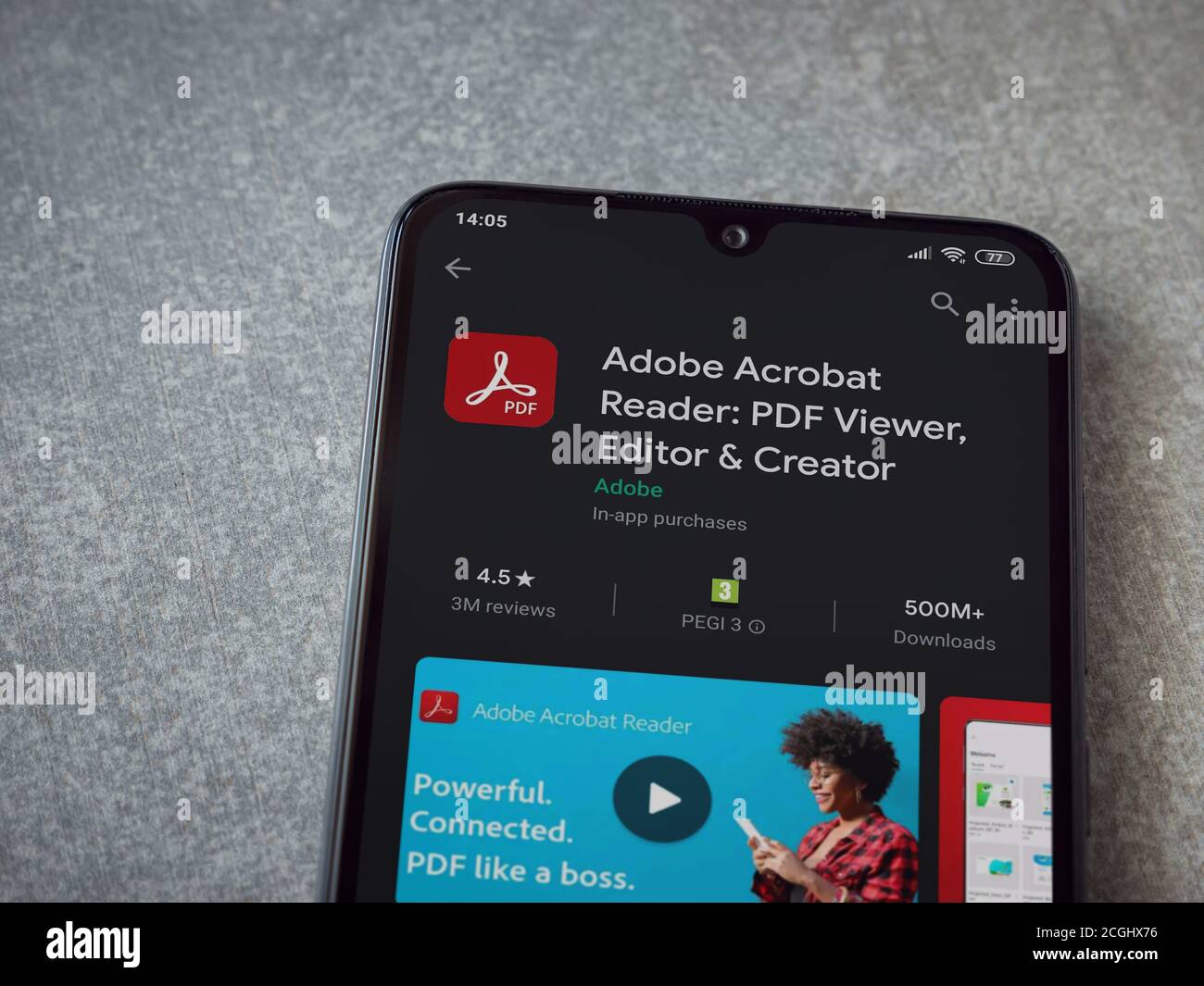 Lod, Israel - July 8, 2020: Adobe Acrobat Reader app play store page on ...