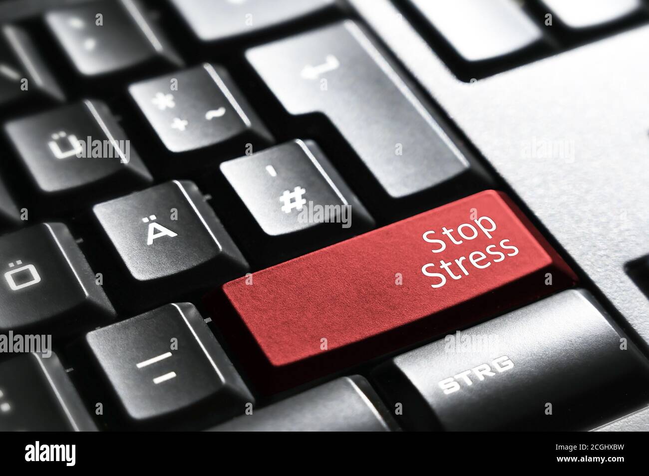 Stop Stress , Keyboard button Stock Photo - Alamy