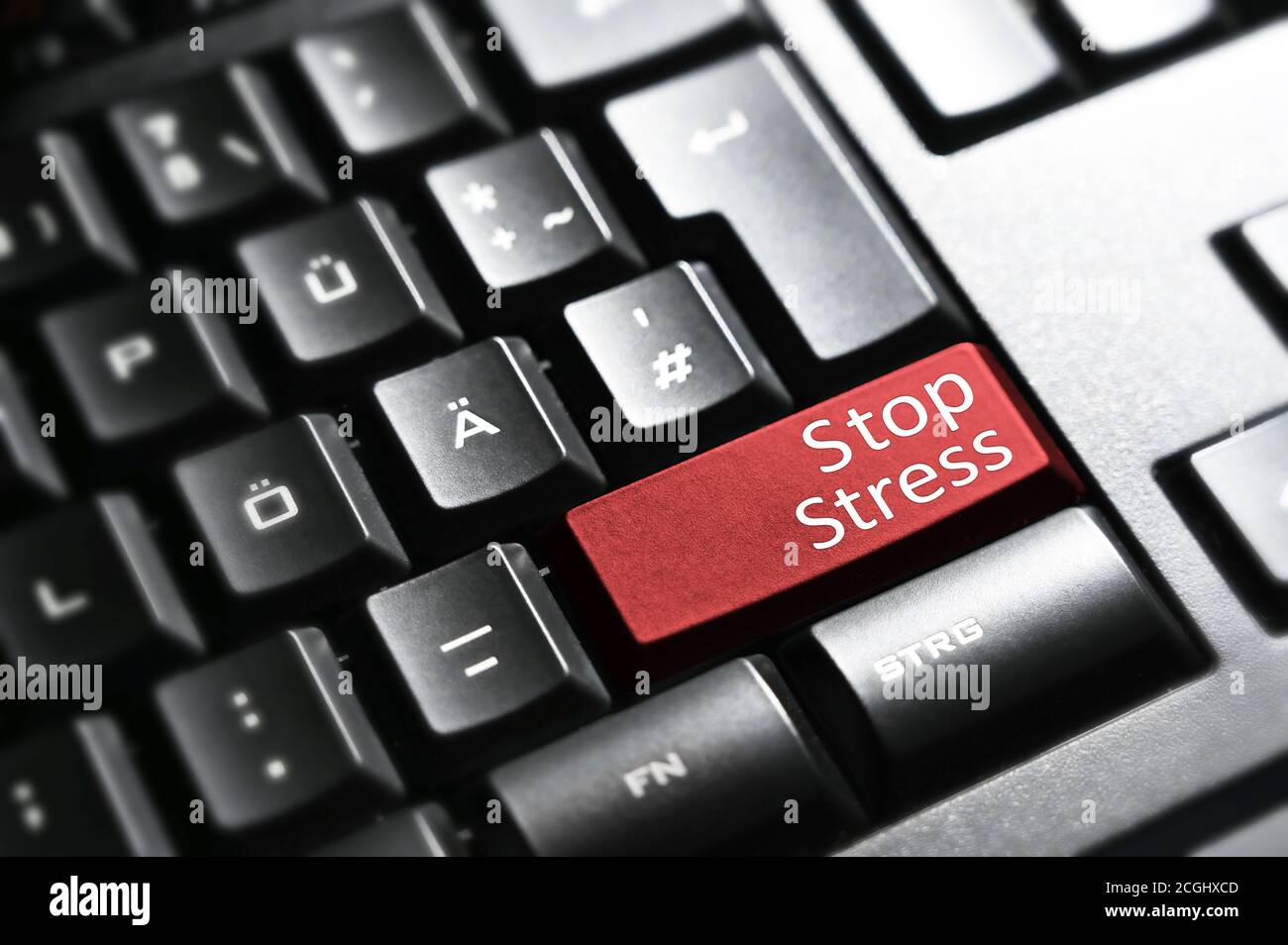 Stop Stress , Keyboard button Stock Photo - Alamy