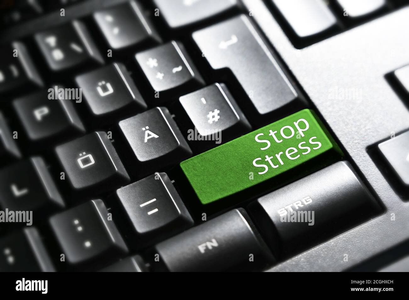 Stop Stress , Keyboard button Stock Photo - Alamy