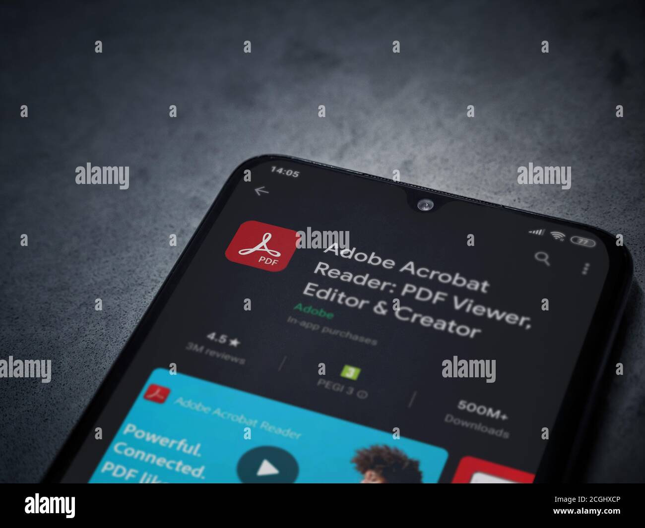 Lod, Israel - July 8, 2020: Adobe Acrobat Reader app play store page on ...