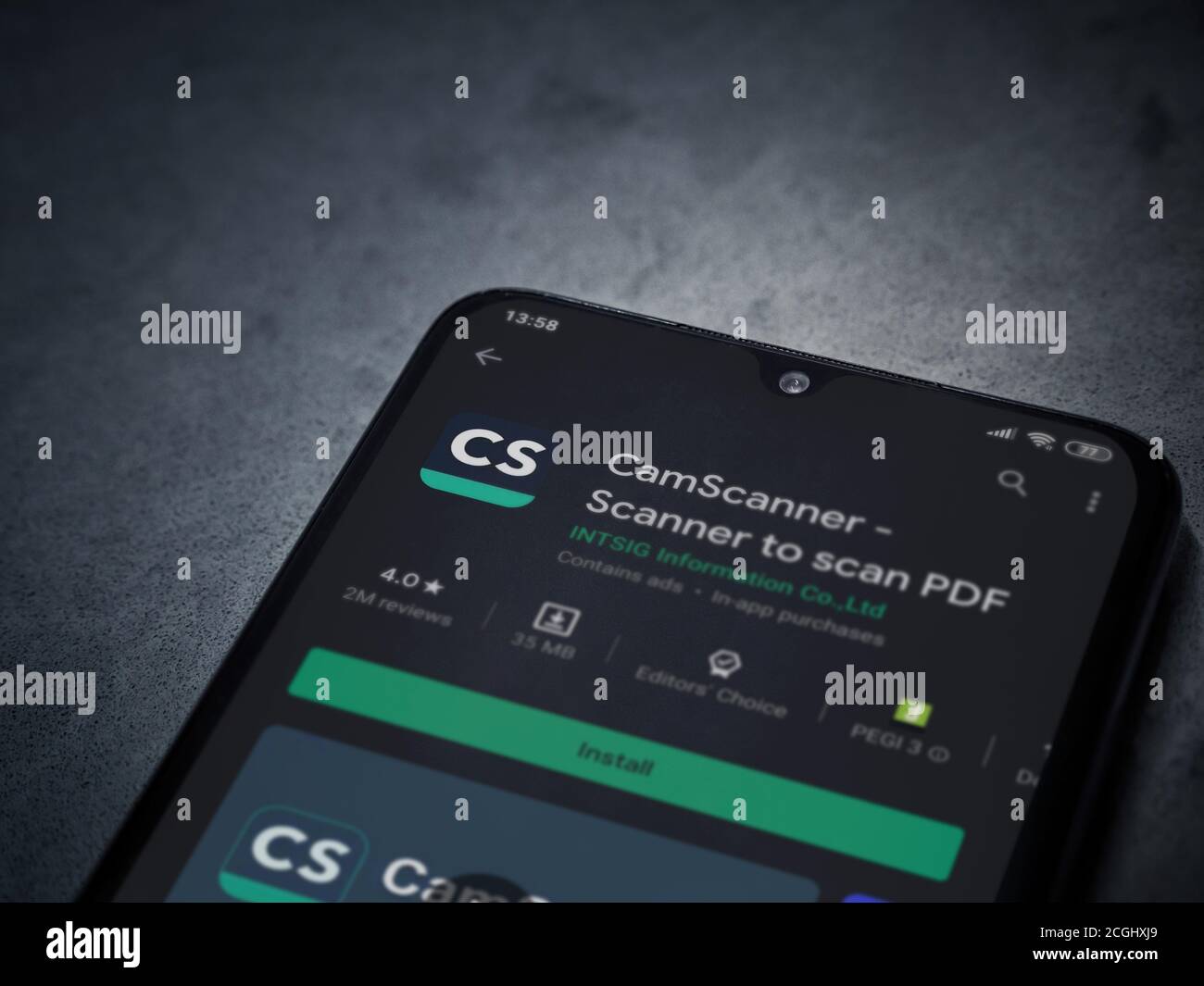 Lod, Israel - July 8, 2020: CamScanner app play store page on the ...