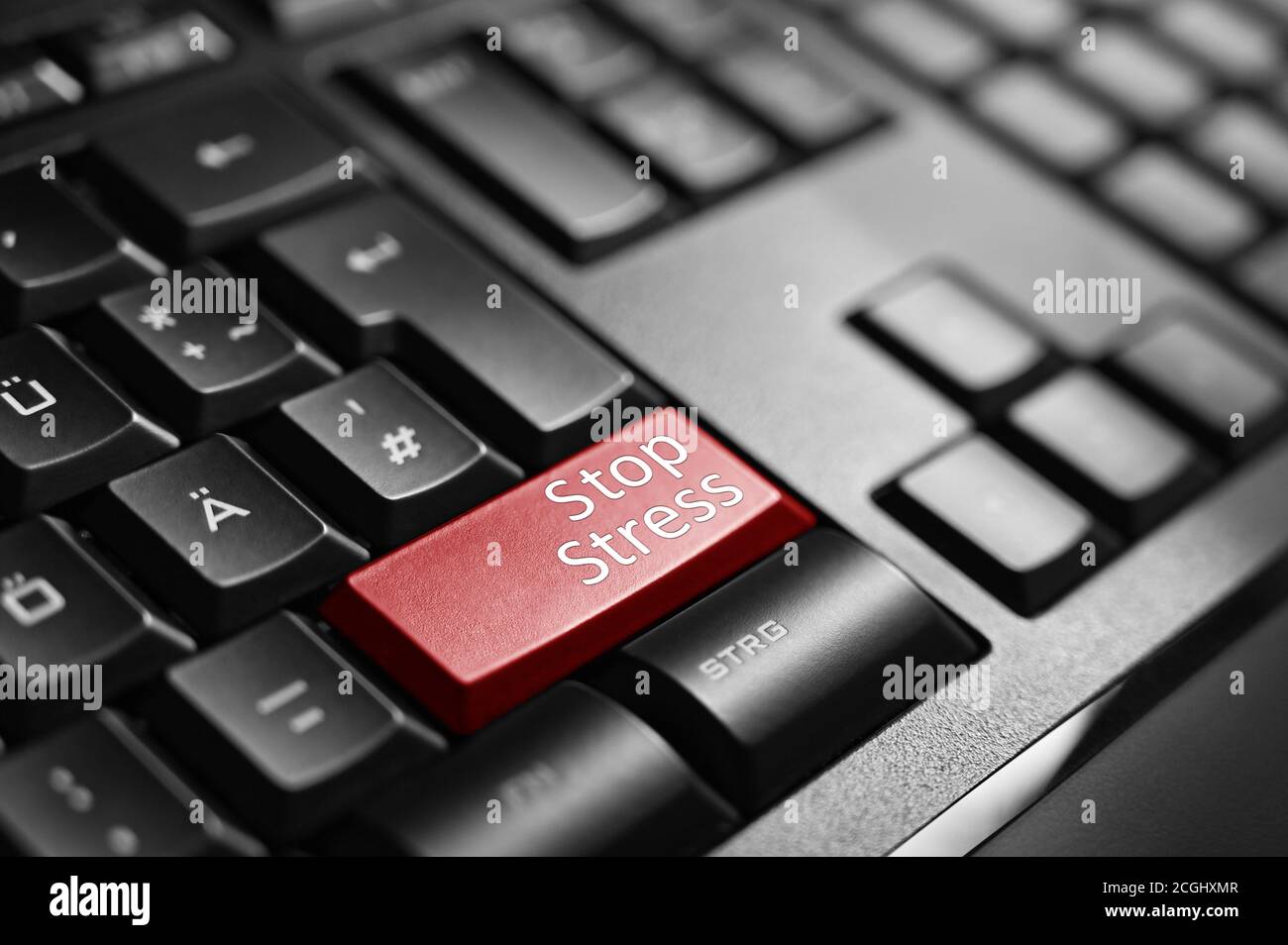 Stop Stress , Keyboard button Stock Photo - Alamy