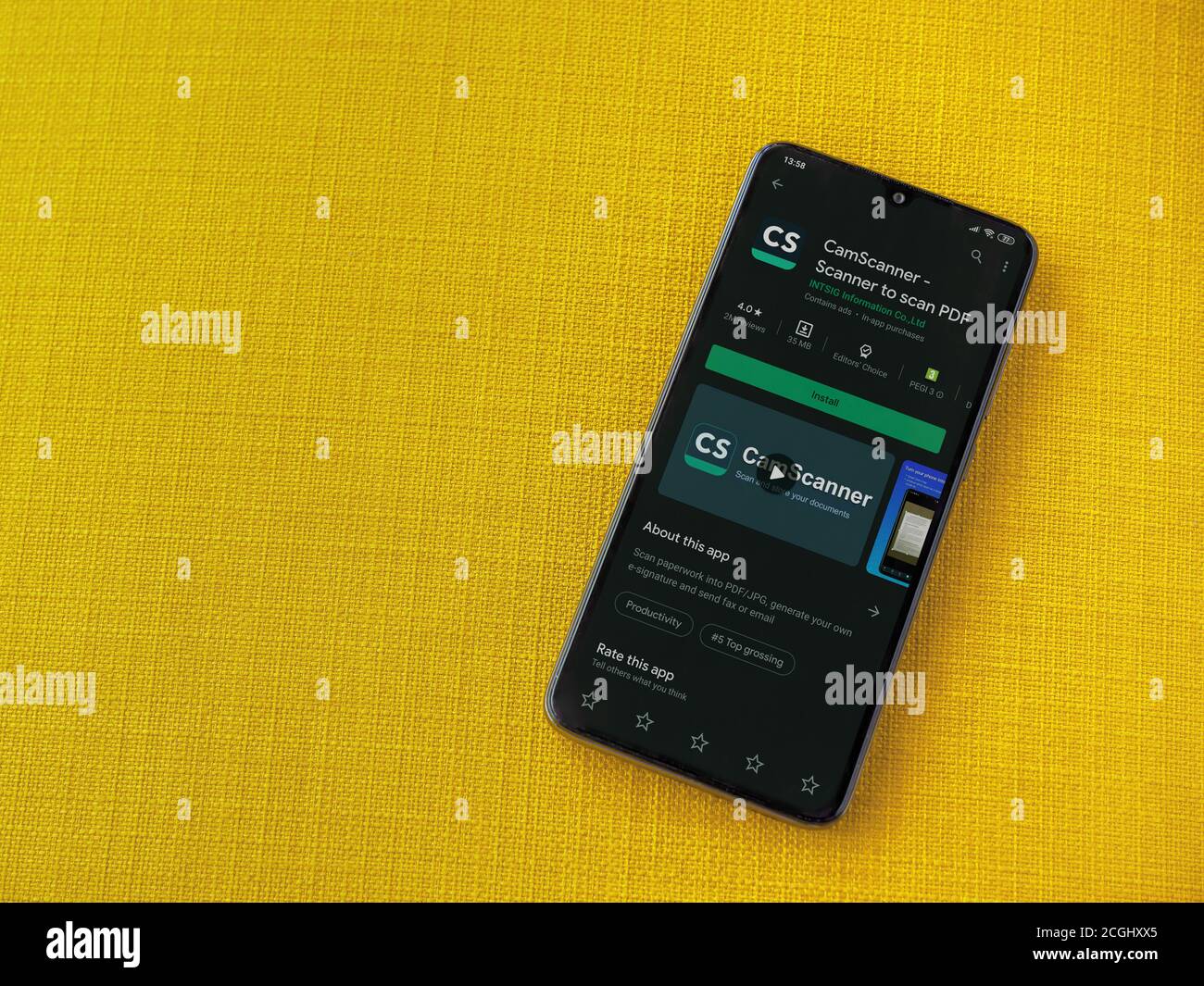 Lod, Israel - July 8, 2020: CamScanner app play store page on the ...
