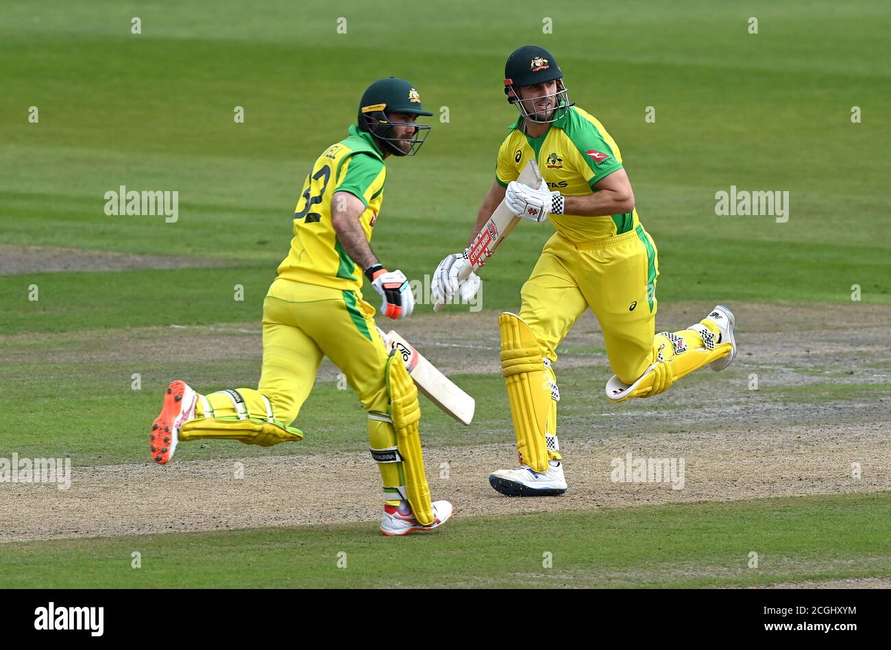 Australia's Glenn Maxwell (left) and Mitchell Marsh in action during ...