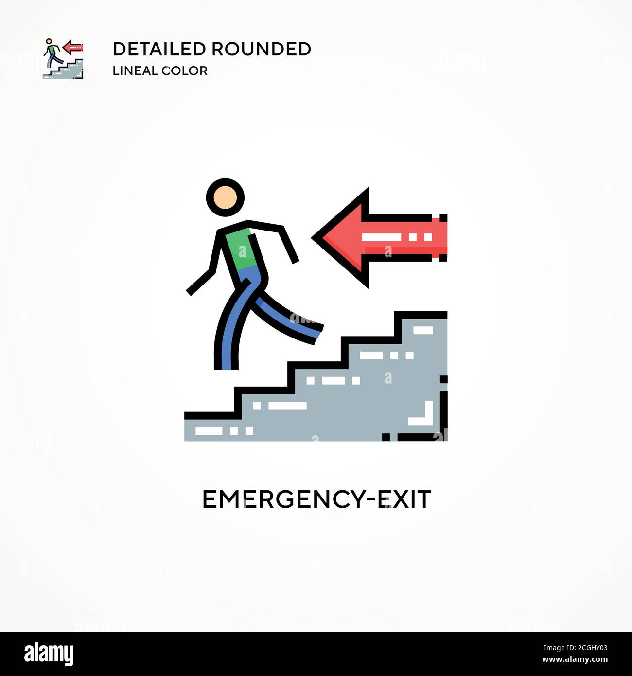 Emergency-exit vector icon. Modern vector illustration concepts. Easy ...
