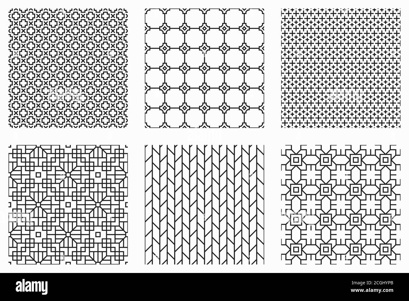 Vector seamless patterns set. Abstract ethnic geometric ornament ...