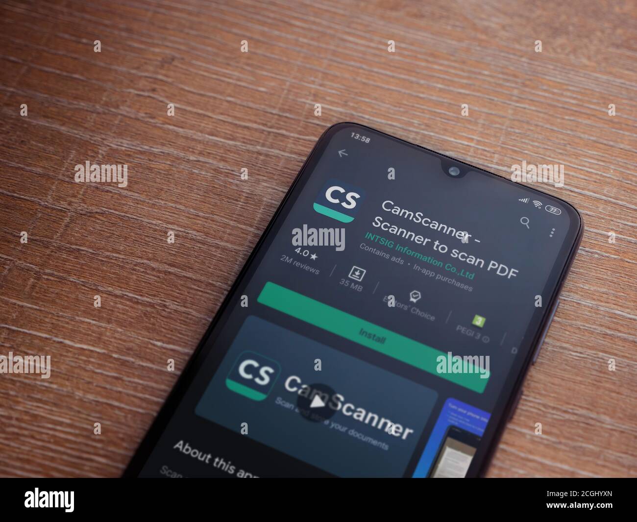 Lod, Israel - July 8, 2020: CamScanner app play store page on the ...