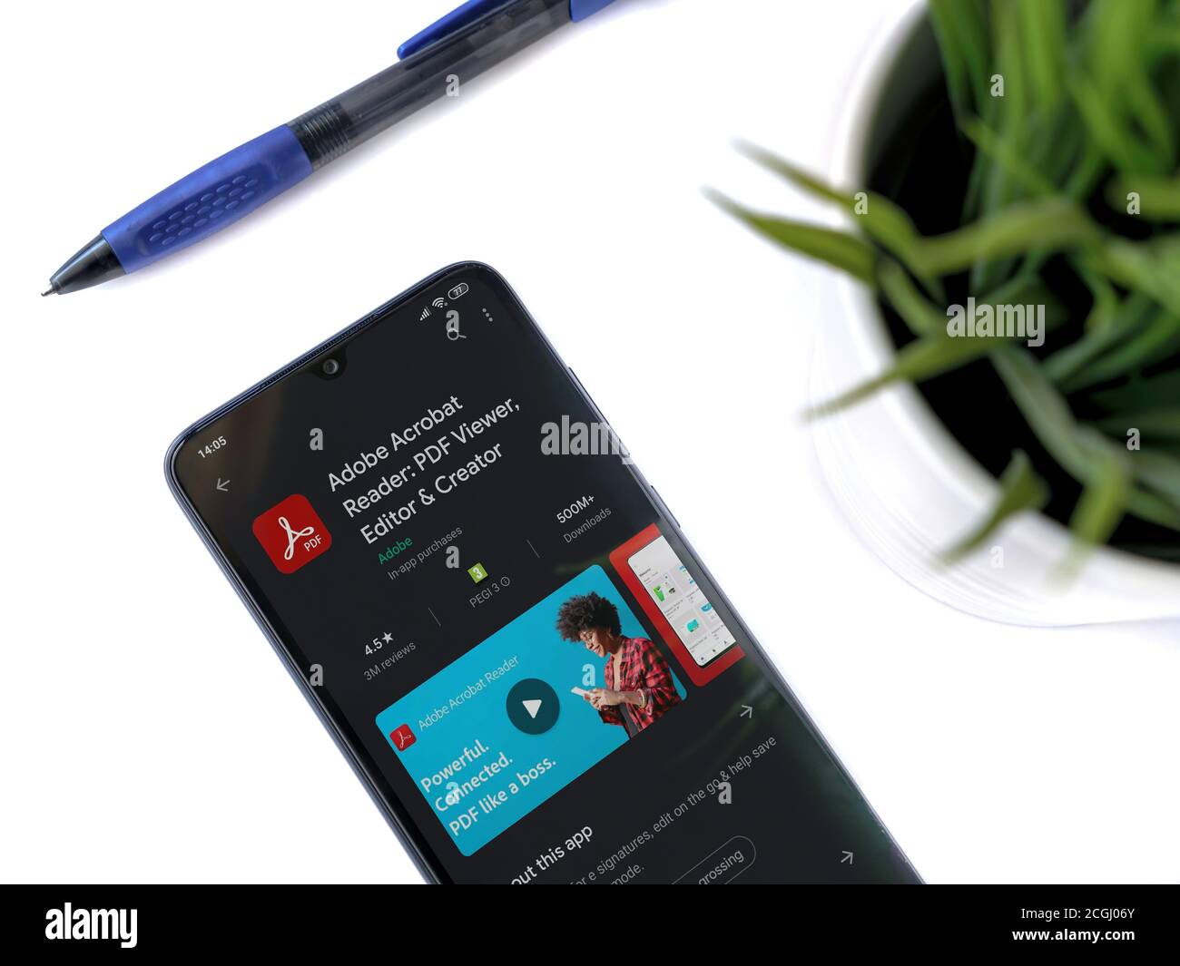 Lod, Israel - July 8, 2020: Modern minimalist office workspace with ...