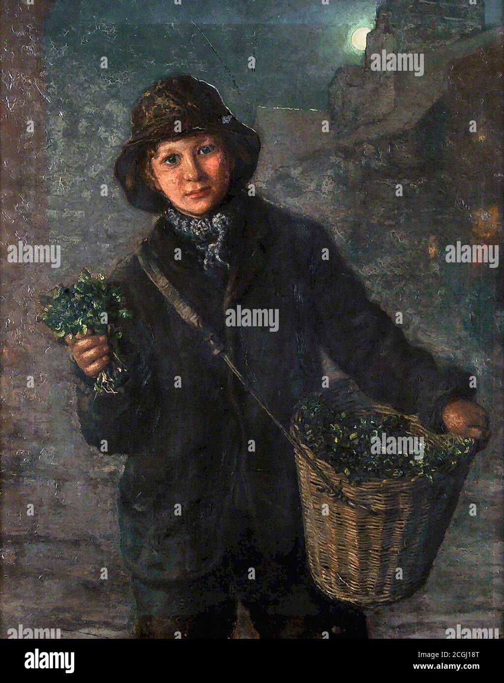 Snape William Hamilton - Portrait of a Child Selling Flowers - British ...