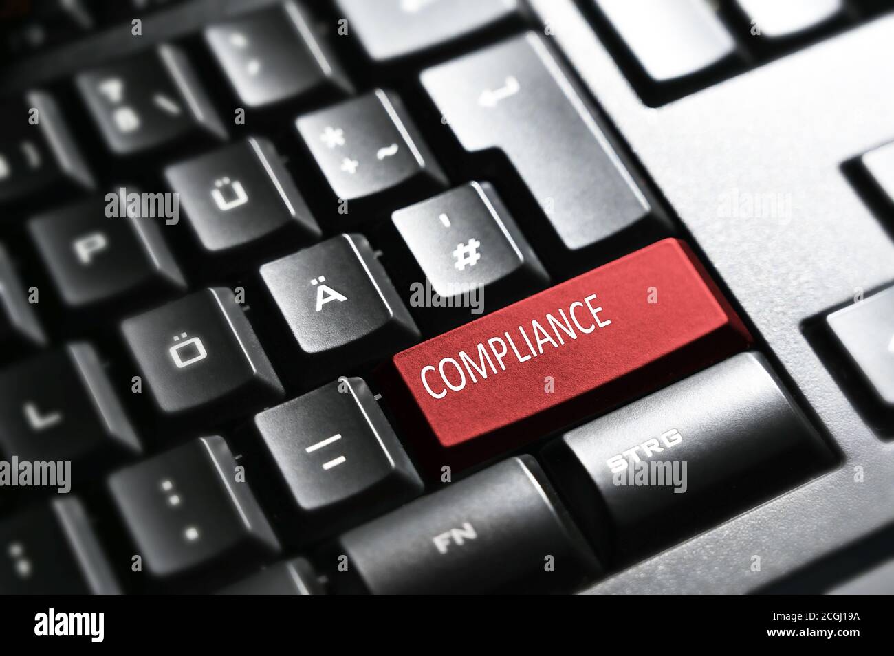 Compliance , Keyboard button Stock Photo - Alamy