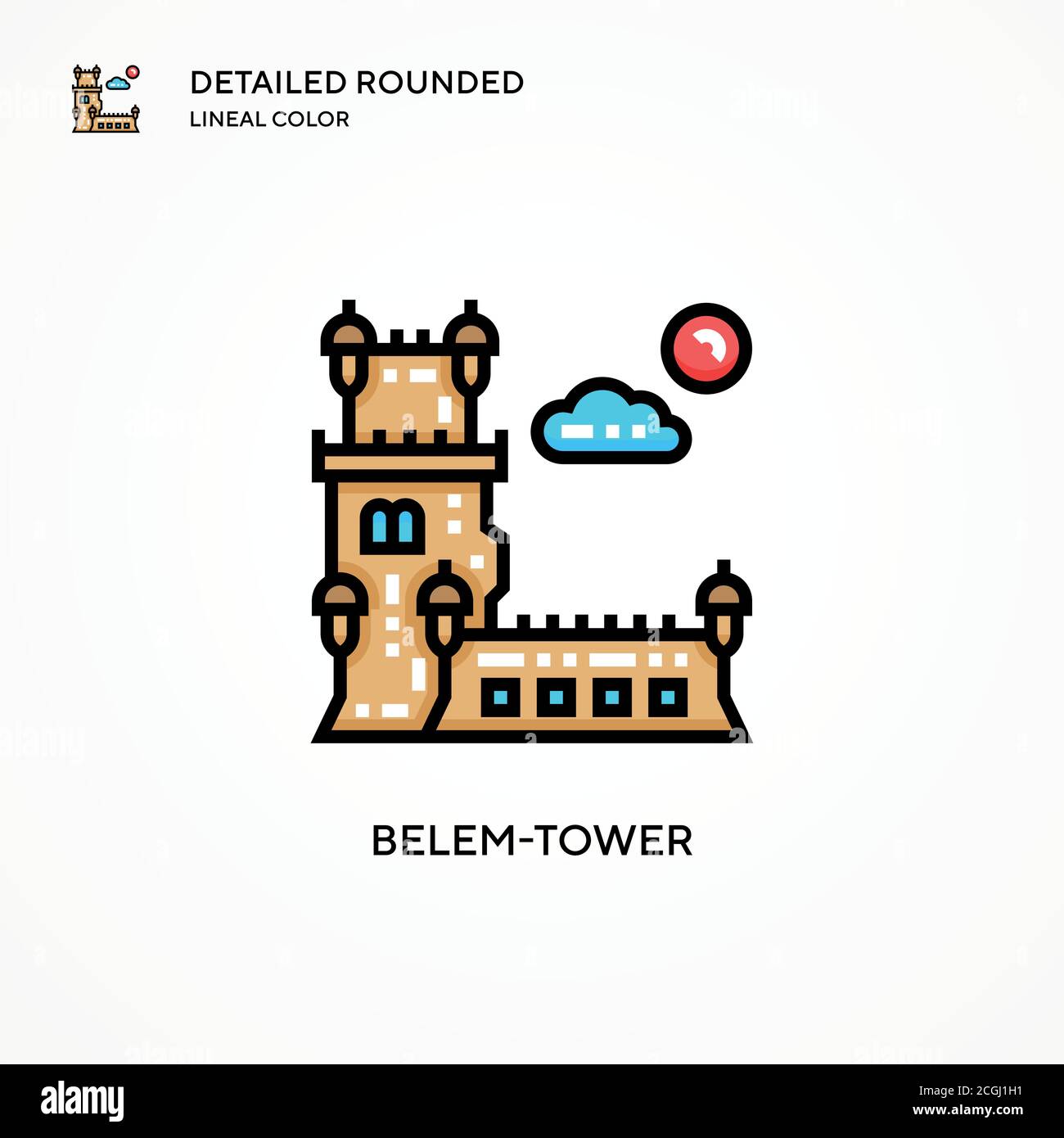 Belem-tower vector icon. Modern vector illustration concepts. Easy to ...