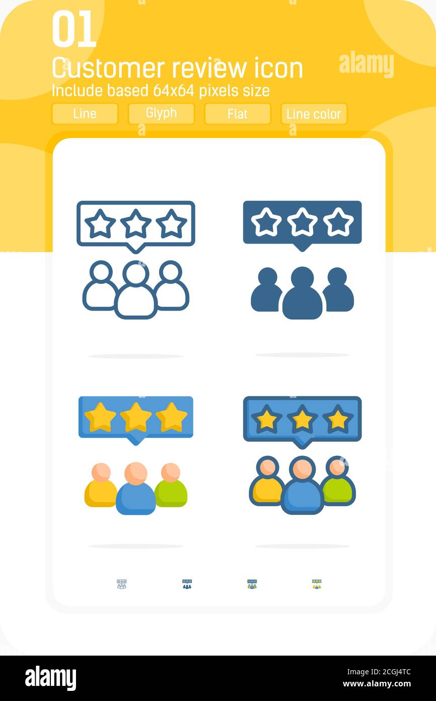 Customer review premium icon with multiple style isolated on white ...