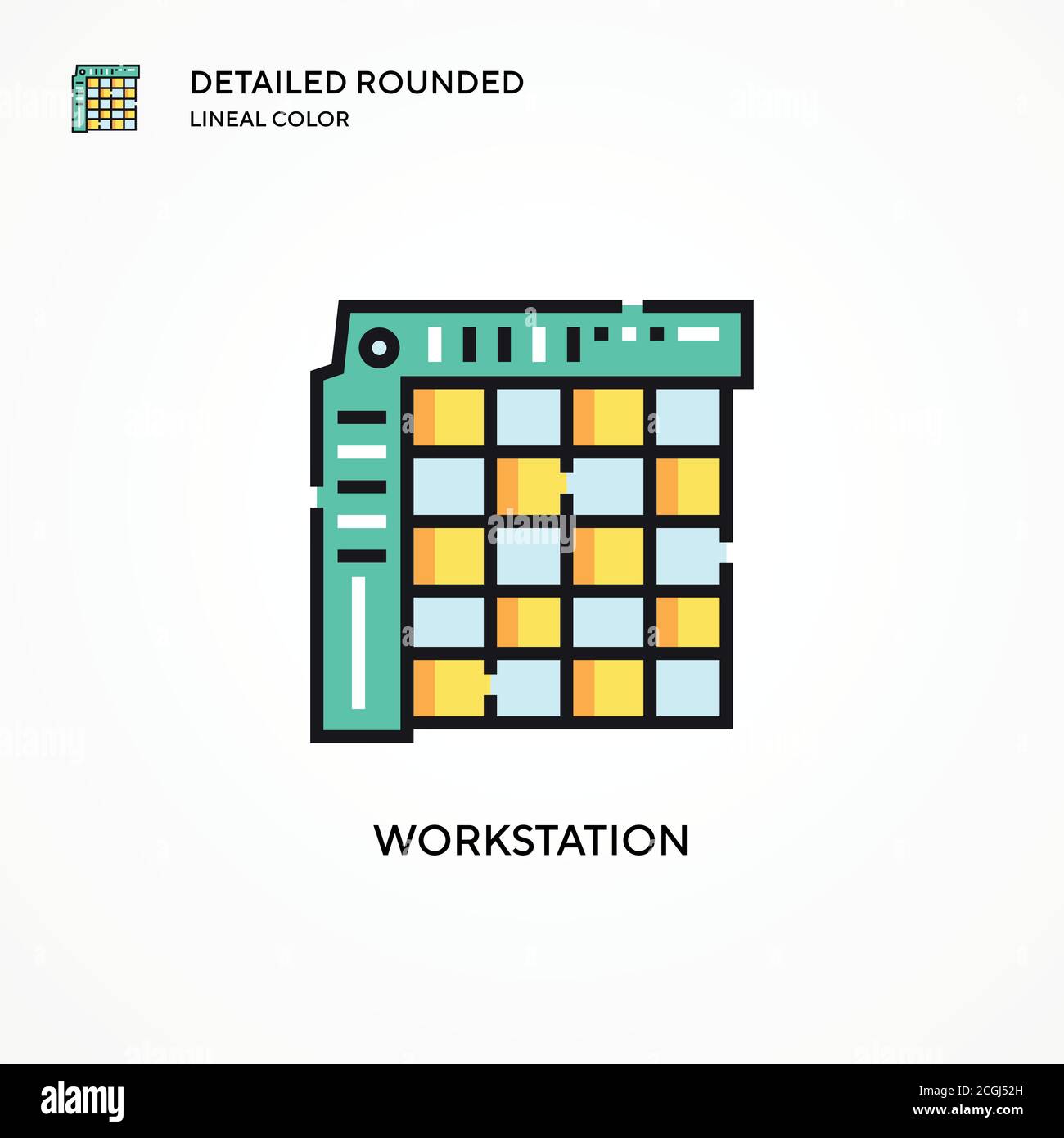 Workstation vector icon. Modern vector illustration concepts. Easy to ...