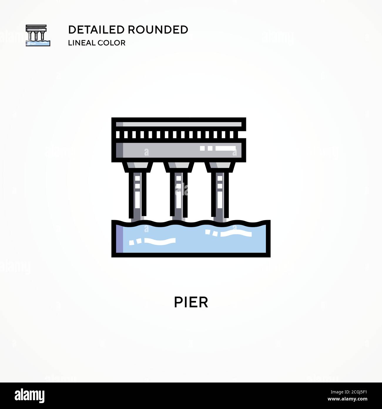 Pier vector icon. Modern vector illustration concepts. Easy to edit and ...