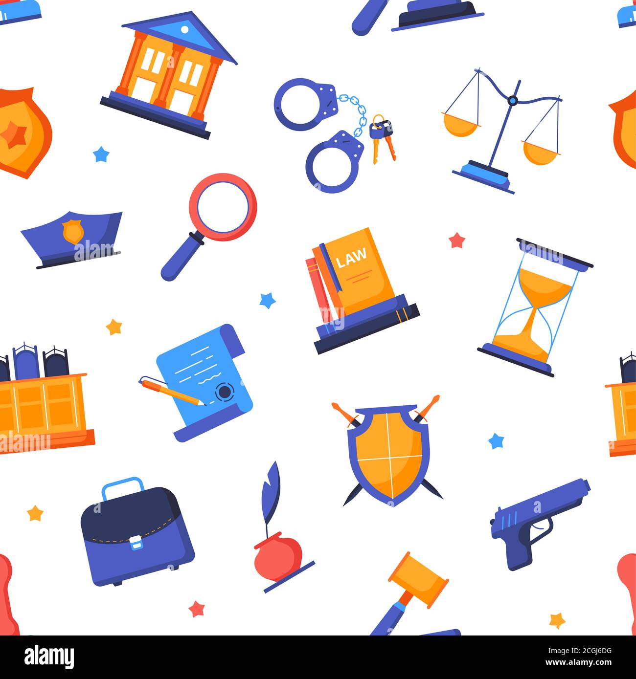 Order and law - colorful flat design style pattern Stock Vector Image ...