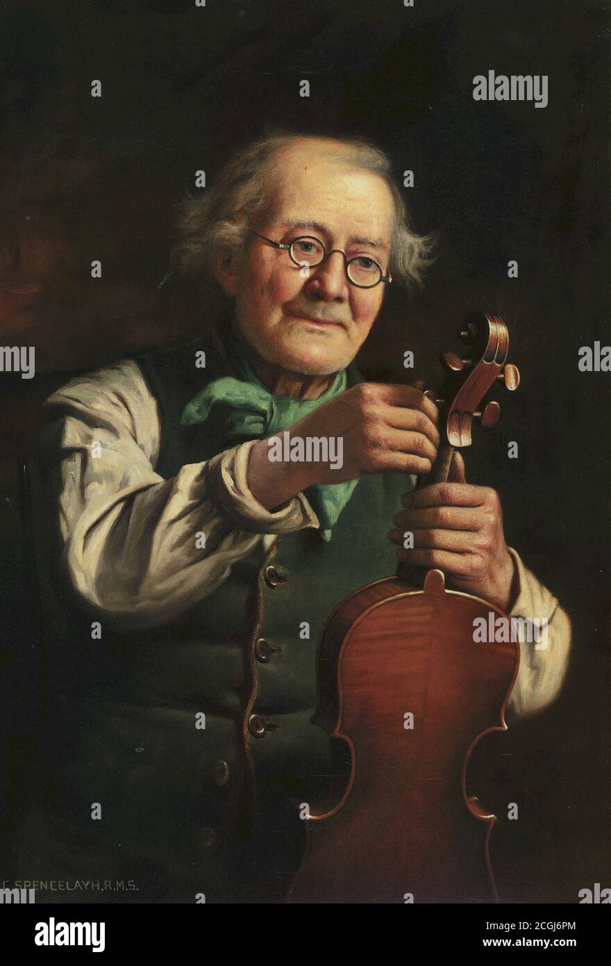 Spencelayh Charles - a Broken String - British School - 19th Century ...