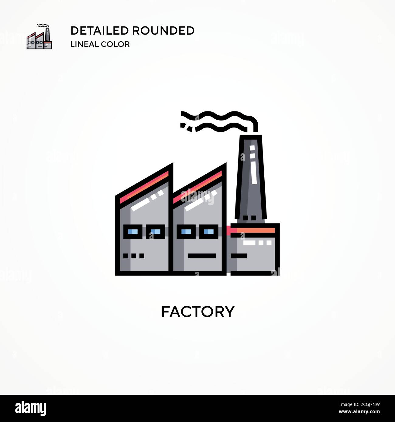 Factory vector icon. Modern vector illustration concepts. Easy to edit ...