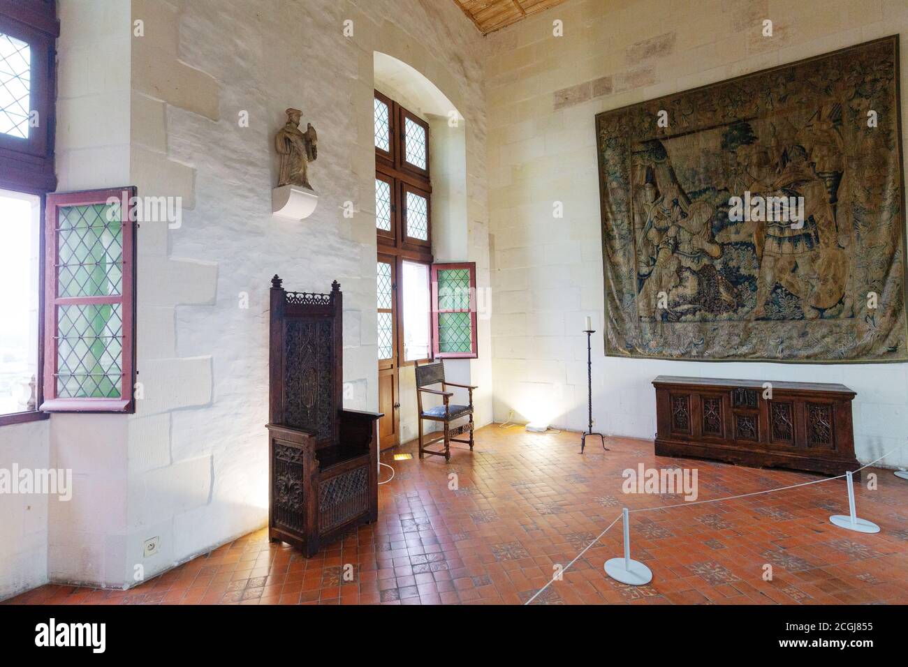 Amboise Chateau interior - the Drummers Room in the medieval Chateau D ...