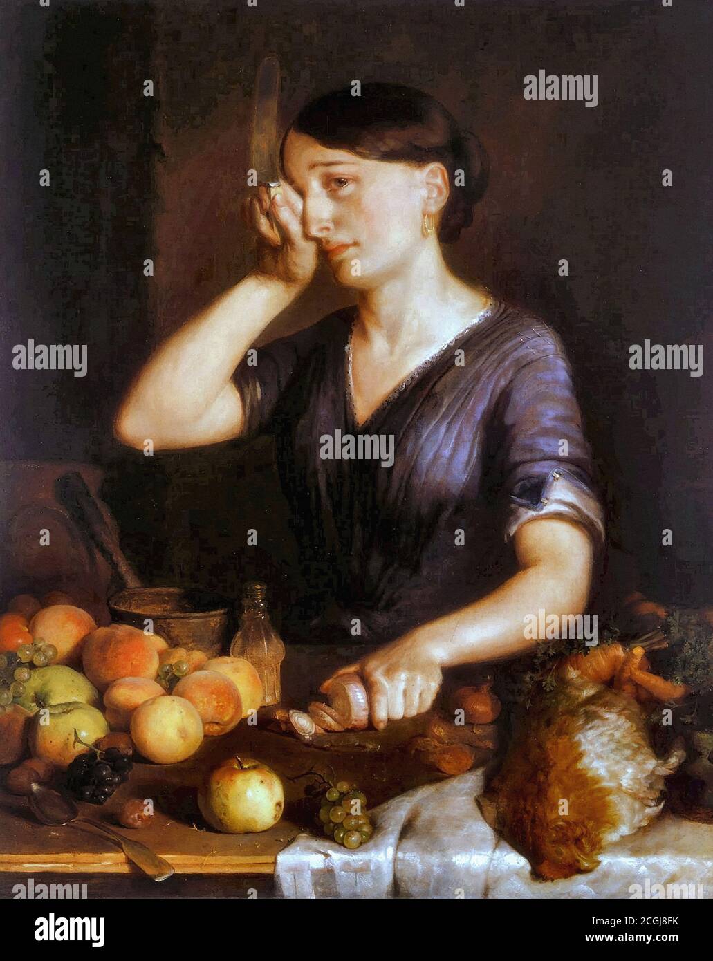 Spencer Lilly Martin - Peeling Onions - British School - 19th Century ...