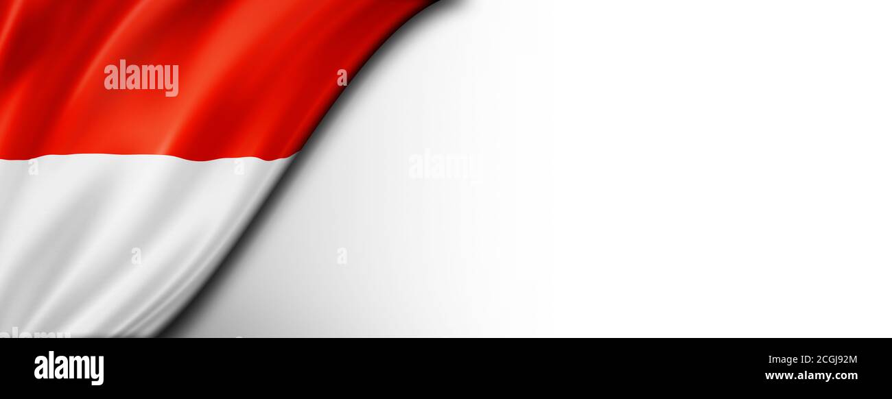 Monaco flag isolated on white. Horizontal panoramic banner Stock Photo ...
