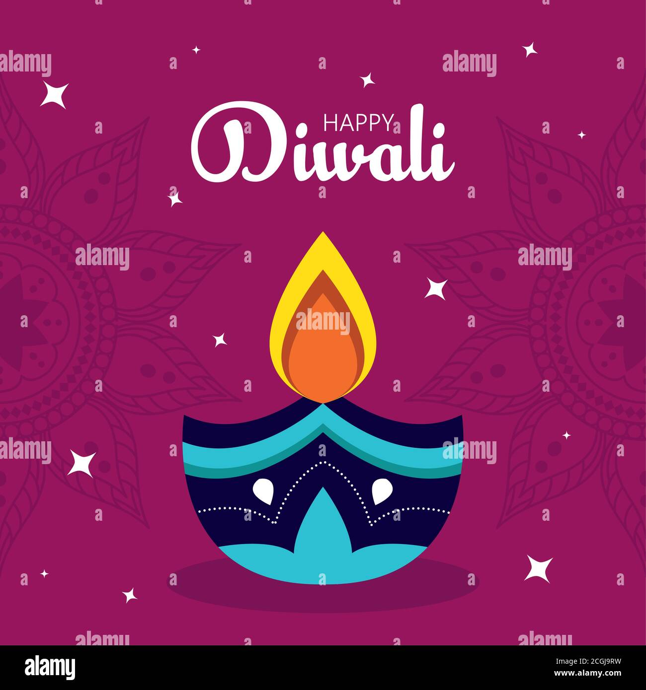 banner of diwali festival holiday with candle in background of mandalas Stock Vector Image & Art ...