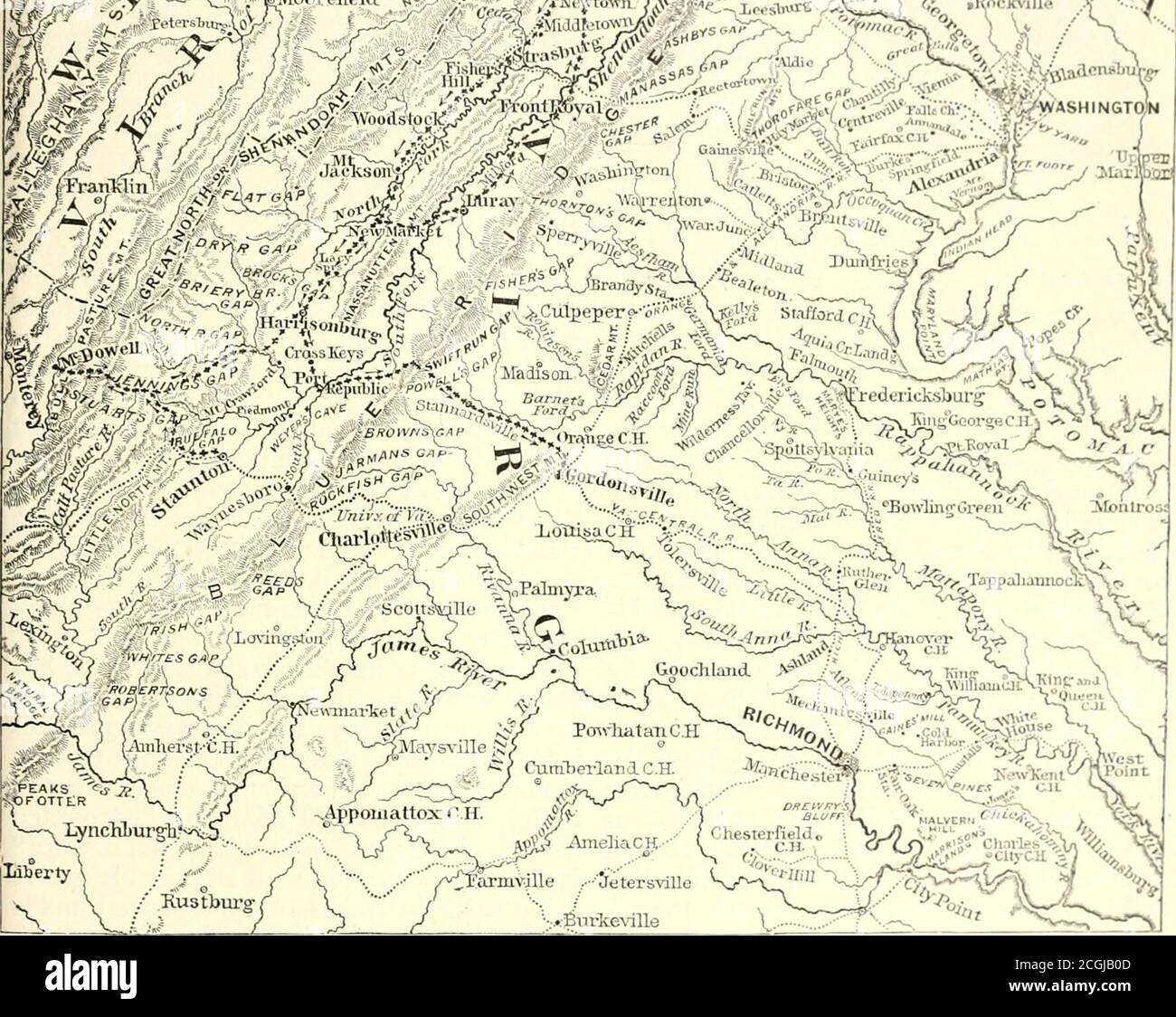 Map of front royal virginia hi-res stock photography and images - Alamy