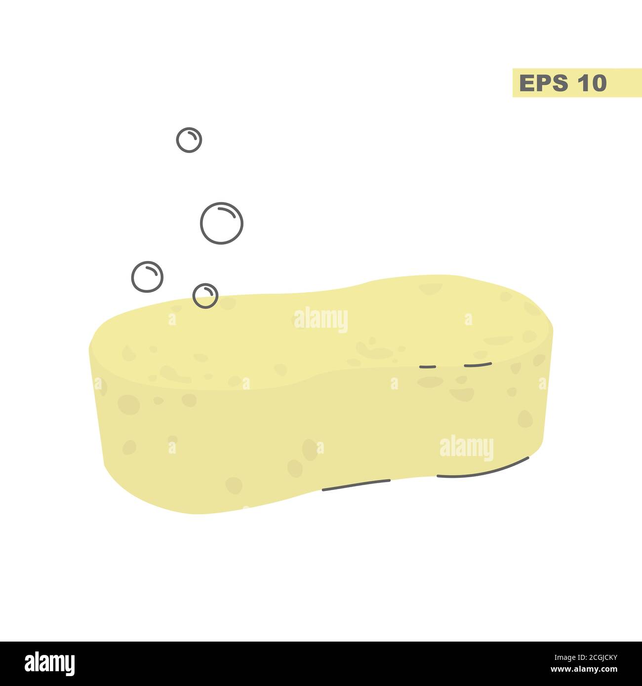 Vector illustration of a yellow sponge isolated on a white background ...