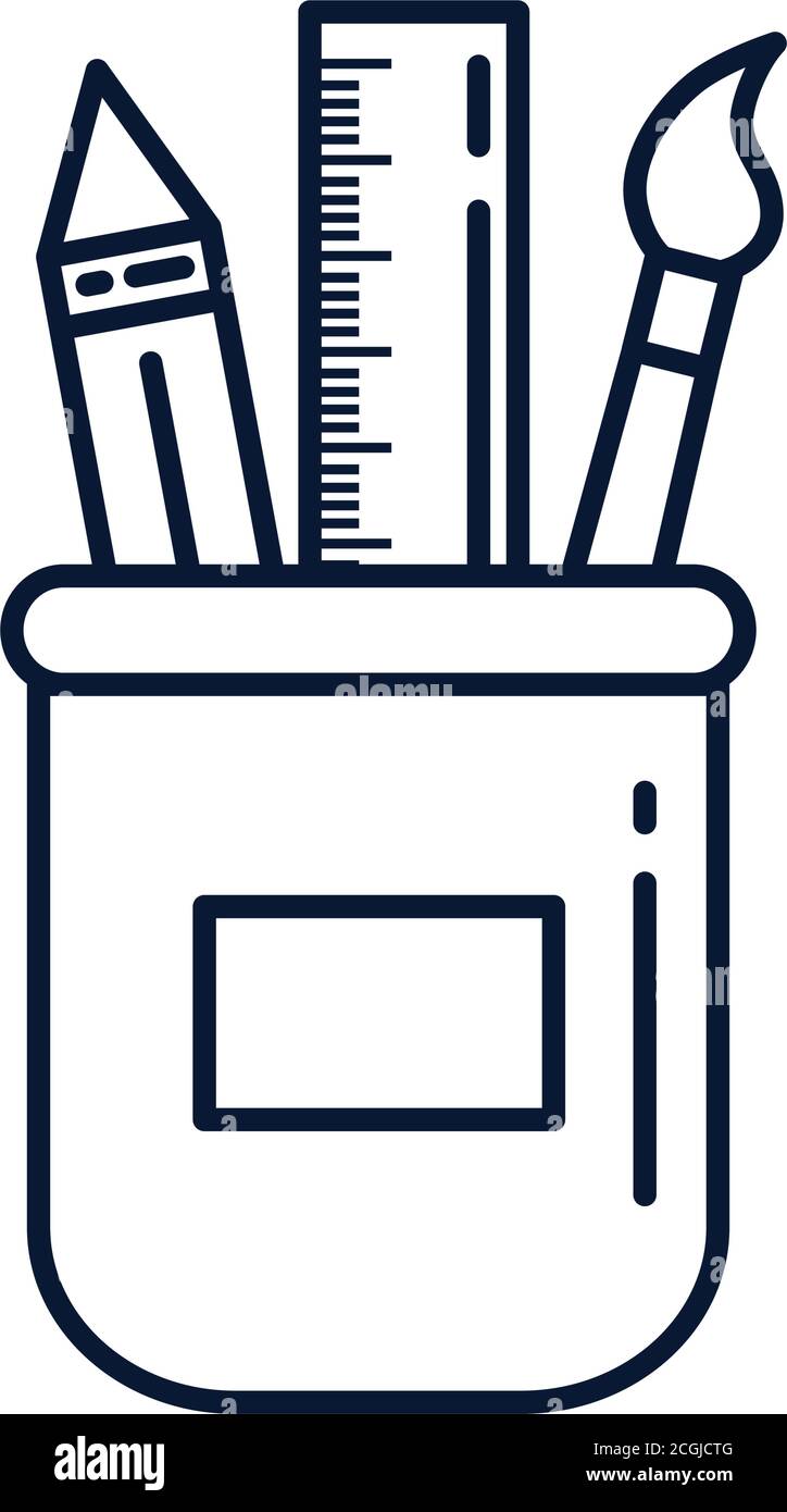 Crayon container Stock Vector Images - Alamy