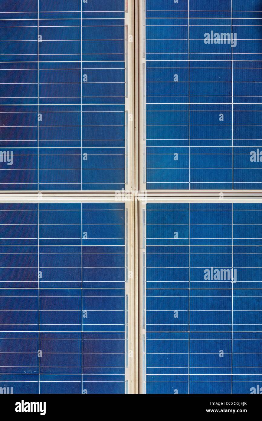 Four Big Solar Panels Home Electric Power System Stock Photo - Alamy