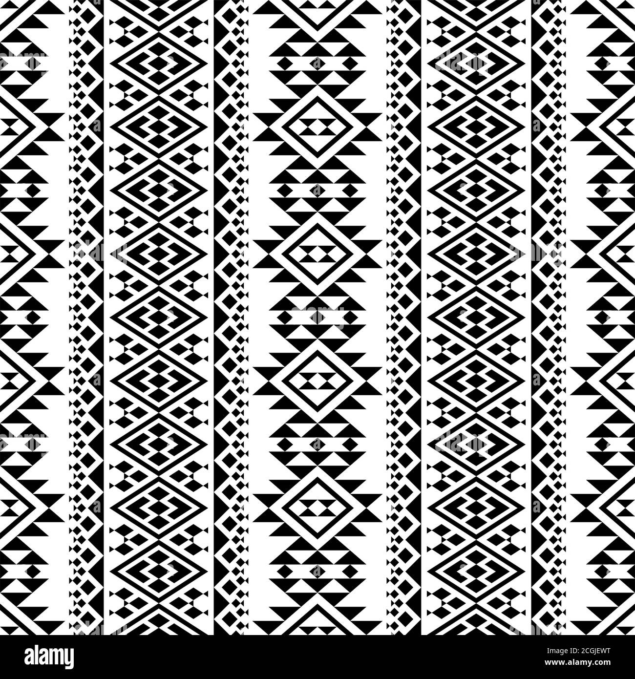 Tribal ethnic pattern texture design in black white color Stock Photo ...