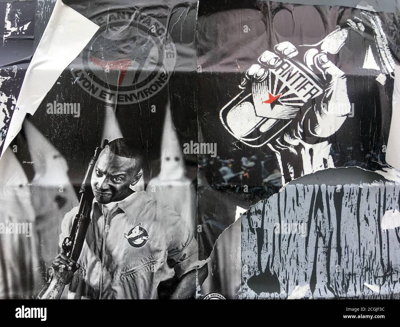 Antifa poster, Lyon, France Stock Photo - Alamy