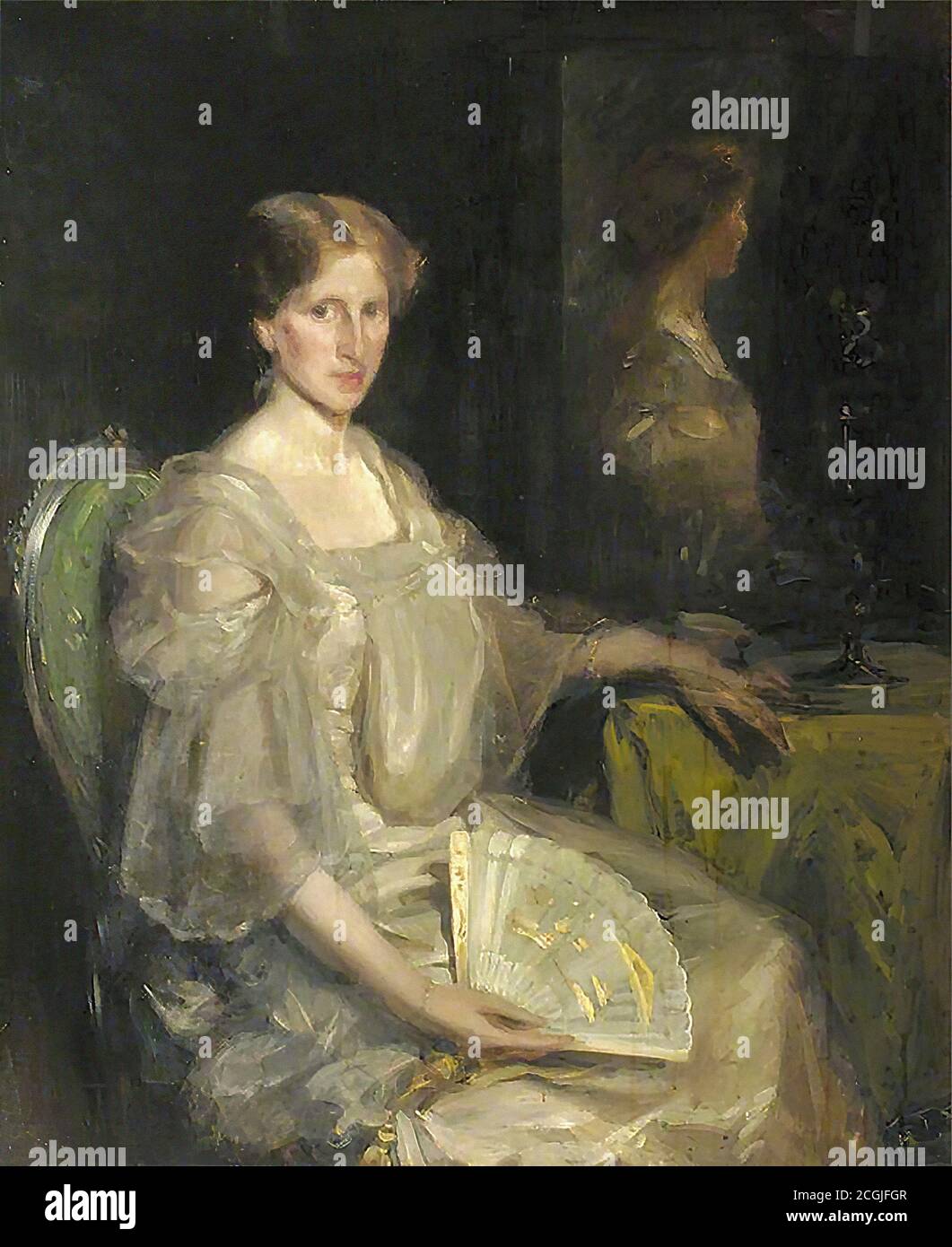 Strachan Douglas - the Ivory Fan - British School - 19th Century Stock ...