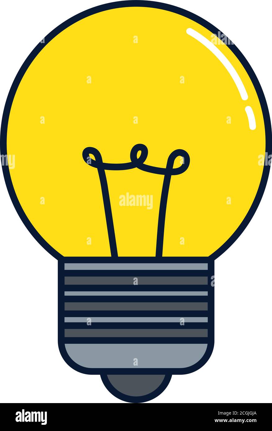 light bulb, energy and idea symbol, line and fill style icon Stock ...