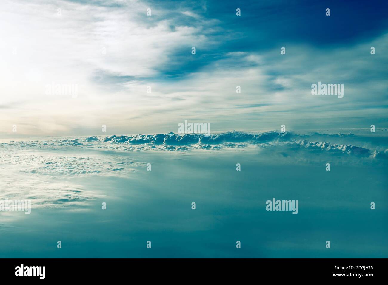 Blue clouds from a bird's eye view.Texture or background Stock Photo ...